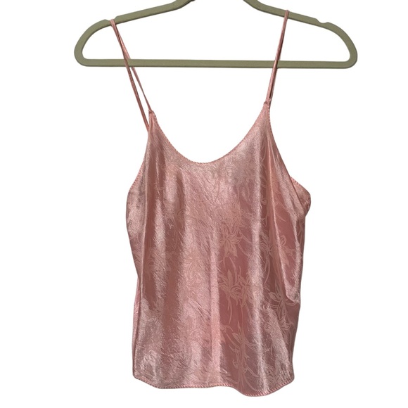 Intimates & Sleepwear | Vintage Secret Touch Pink Embossed Satin Cami ...